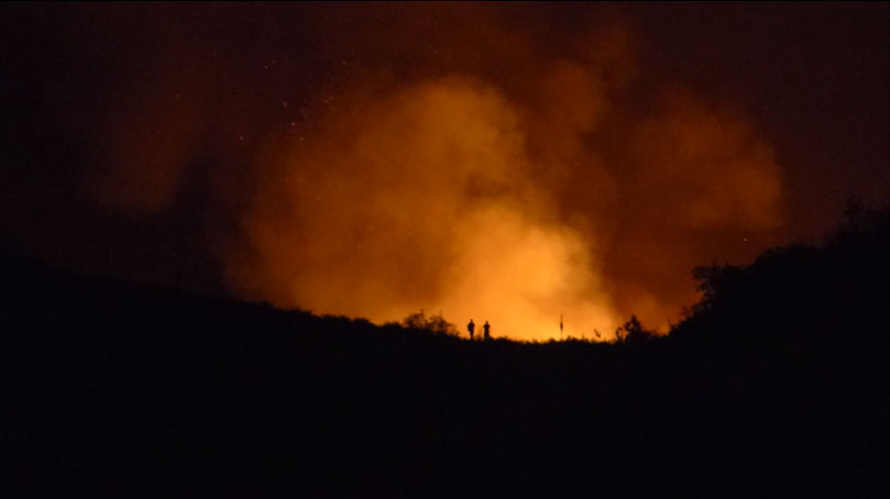 Fire Near Santa Fe Hills, San Marcos (10/3/15)